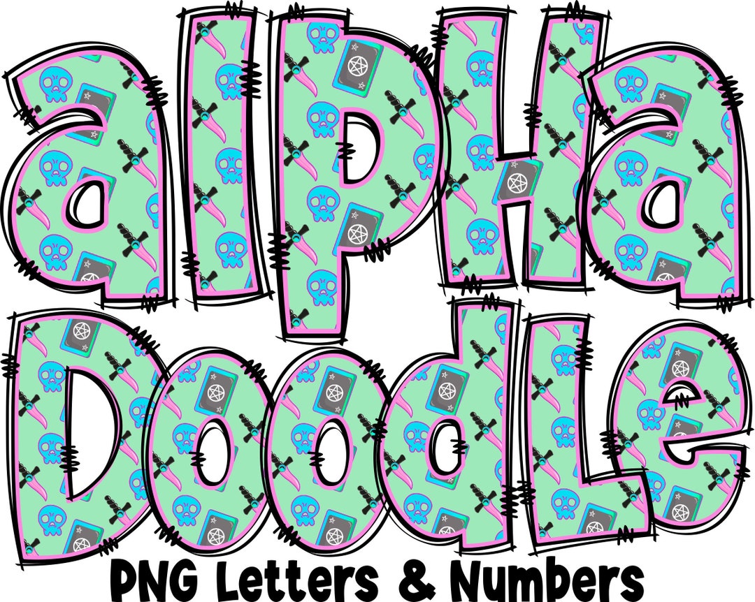 Halloween Alphabet PNG, Halloween, Halloween Day, Alpha Doodle, PNG ...