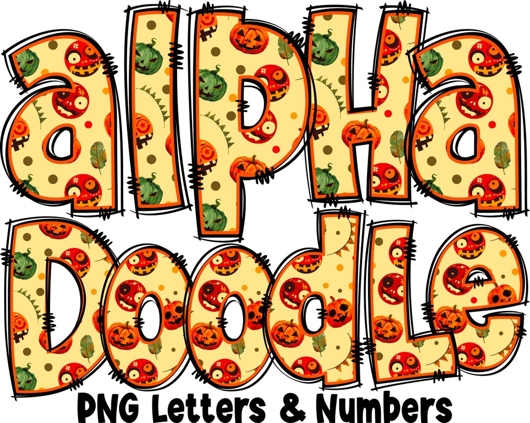 Halloween Alphabet PNG, Halloween, Halloween Day, Alpha Doodle, PNG ...