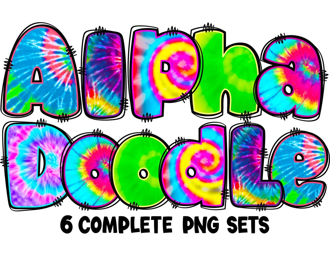 Tie Dye Alphabet PNG, Doodle Alphabet Clip Art, Transparent PNG, Doodle ...