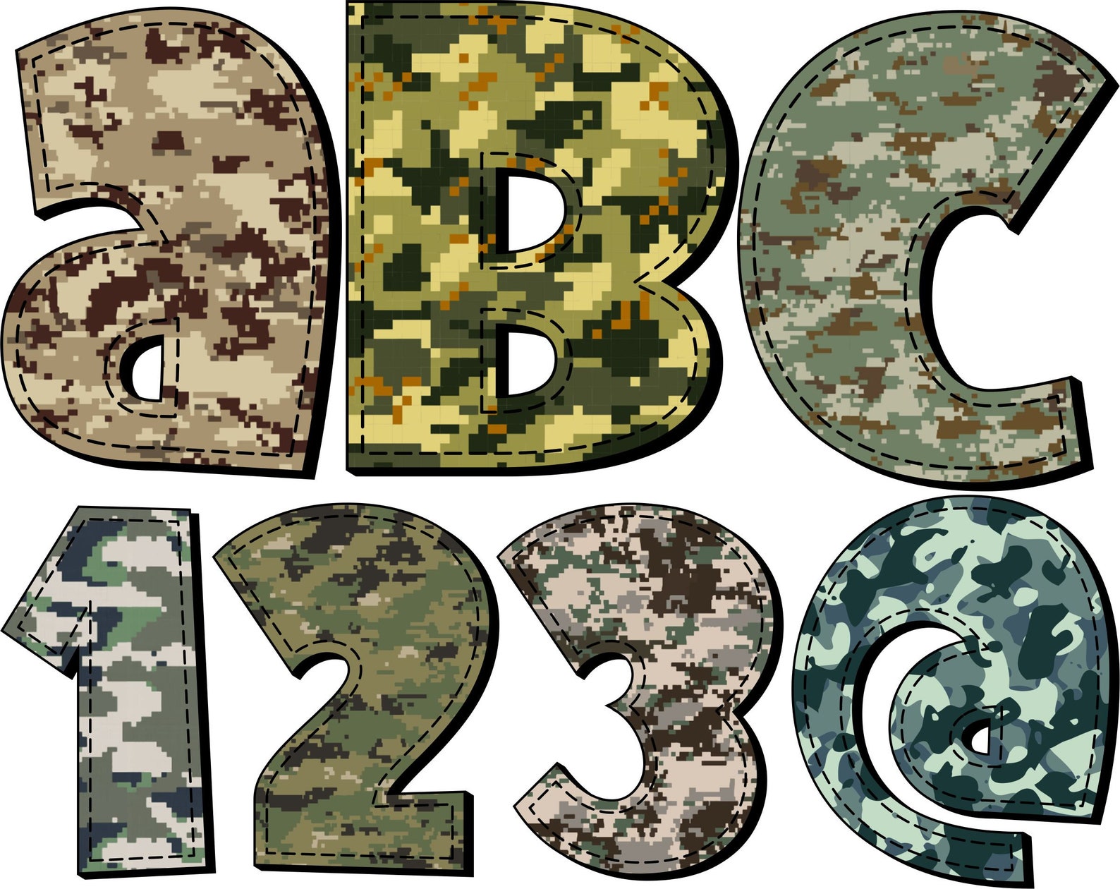 Camouflage Faux Applique PNG Doodle Alpha Camo Doodle - Etsy