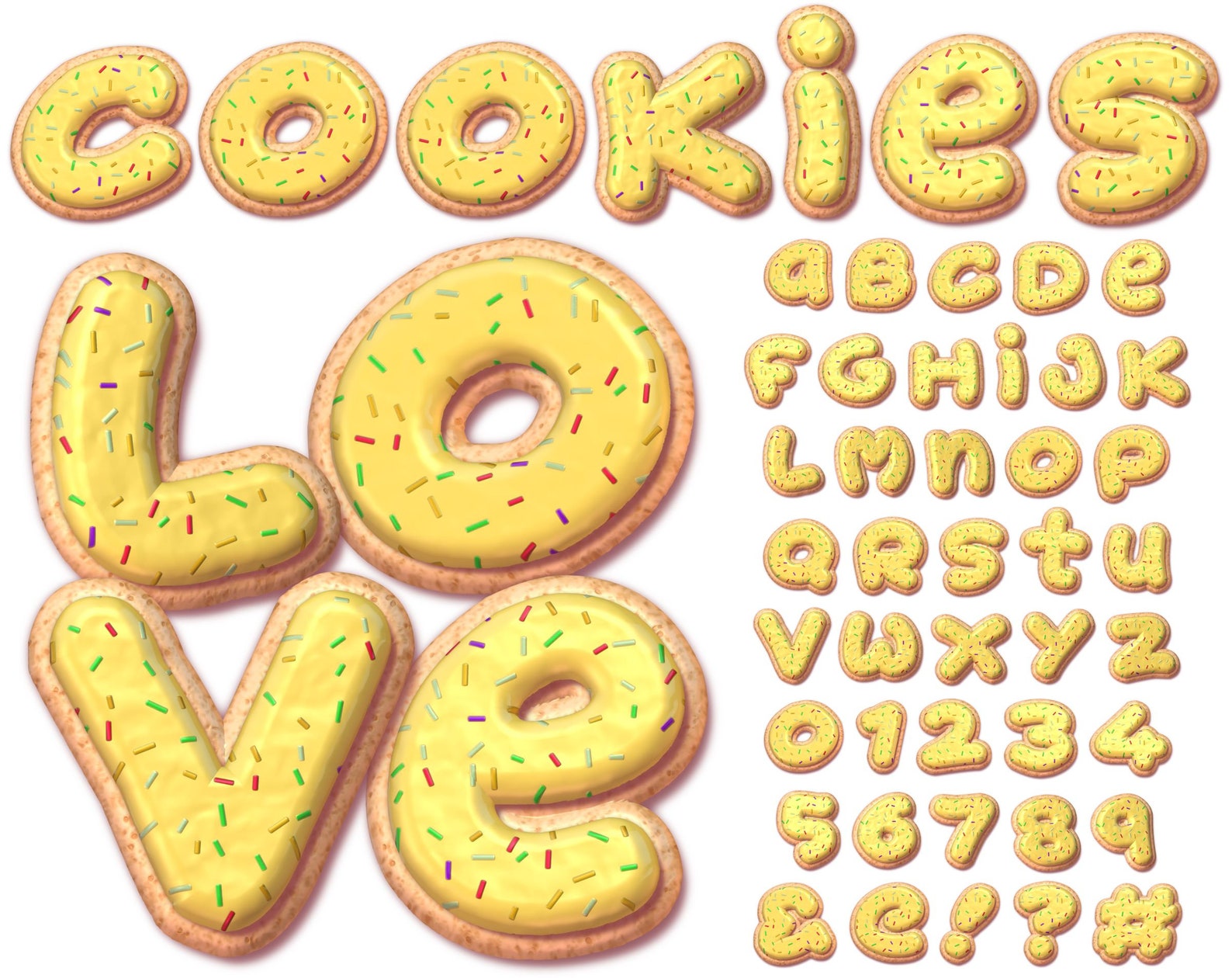 Cookies 3D Letters PNG Cookies Alphabet Clip Art PNG Candy - Etsy