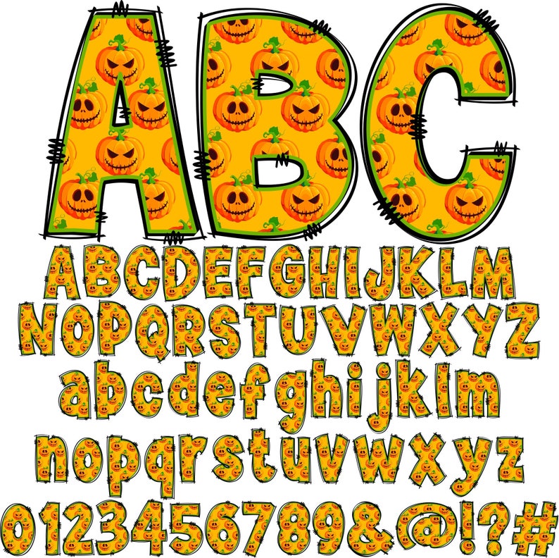 BUNDLE Halloween Alphabet PNG Halloween Halloween Day Alpha - Etsy