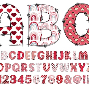 Valentine's Day Letters PNG, Love Alphabet Clip Art, PNG, Doodle ...