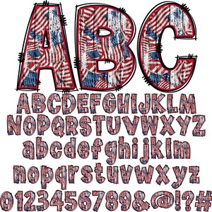 Patriotic Vintage Doodle Letters PNG, 4th of July, Independence Day ...