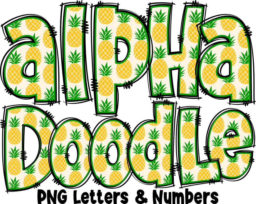 Summer Letters & Numbers PNG, Alpha Doodle, PNG Letters, Doodle Letters ...