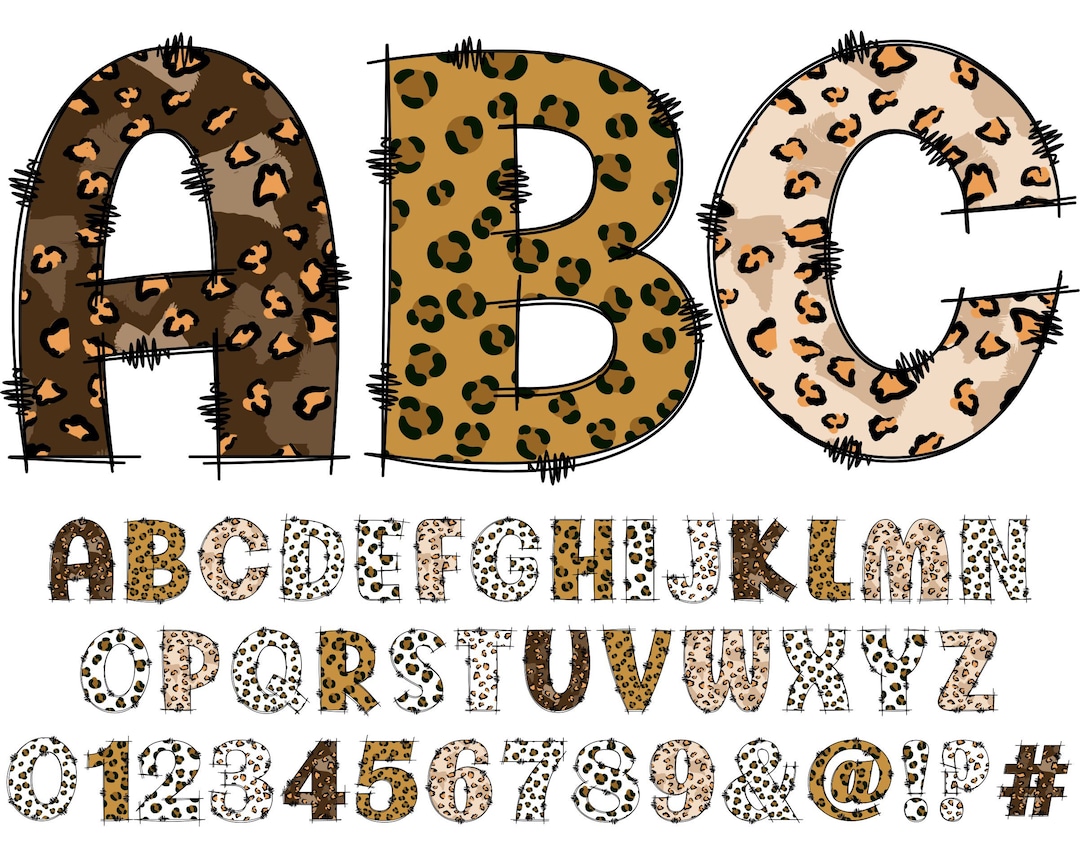 Leopard Print Alphabet PNG, Doodle Alphabet Clip Art, Transparent PNG ...