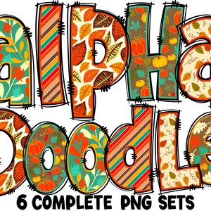 BUNDLE Fall Autumn Alphabet PNG, Fall, Alpha Doodle, Letters, Fall ...
