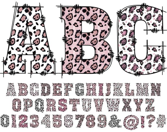 Leopard Print Alphabet PNG Doodle Clip Art Transparent PNG - Etsy