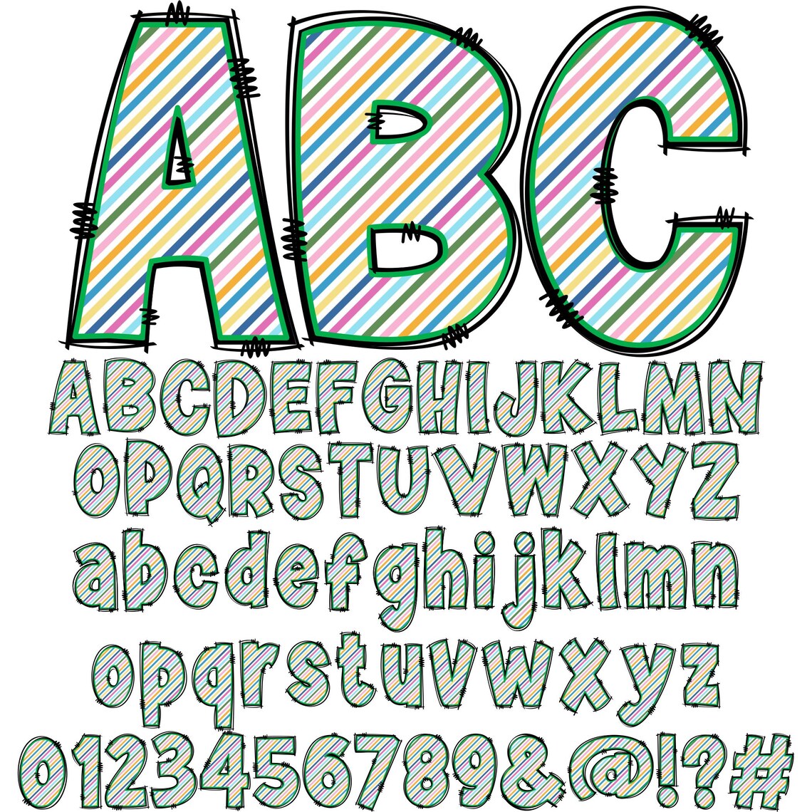 Stripe Letters & Numbers PNG, Alpha Doodle, PNG Letters, Stripes Doodle ...