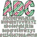 Pink Christmas Alphabet PNG, Christmas Letters, Christmas Doodle, PNG ...