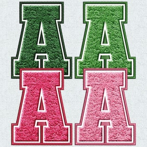 Faux Embroidery Chenille Letters BUNDLE, Faux Chenille Patch, Chenille ...