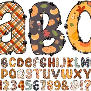 Thanksgiving Alphabet PNG, Watercolor Clip Art, Transparent PNG, Doodle ...