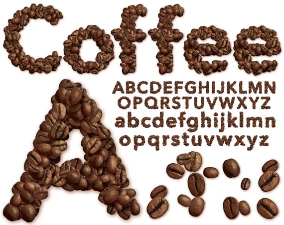 Letras PNG de café Fondo transparente Imágenes prediseñadas - Etsy España