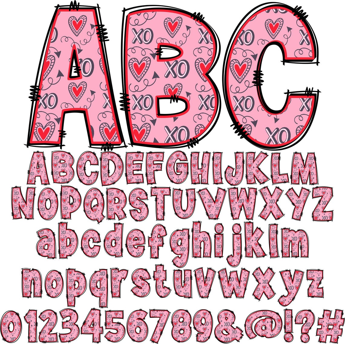 Valentine's Day Alphabet PNG Valentines Letters - Etsy