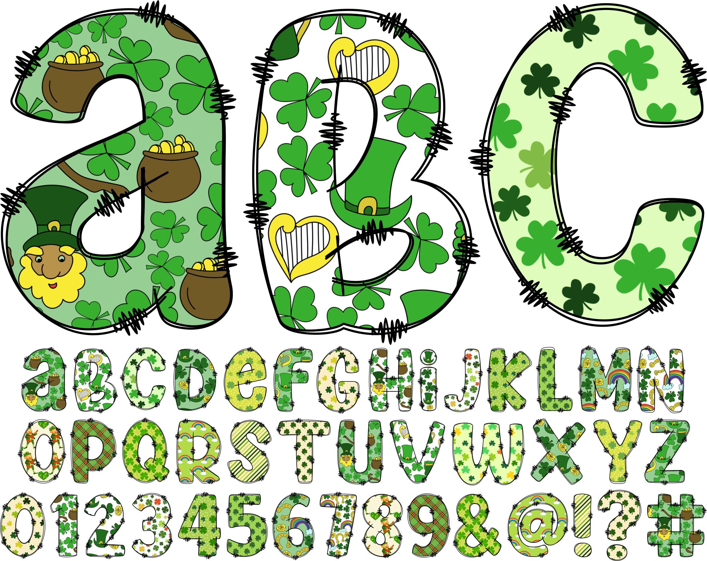 Papercraft Clovers Doodle St Paddy's Letters Patty's Day Alphabet St ...