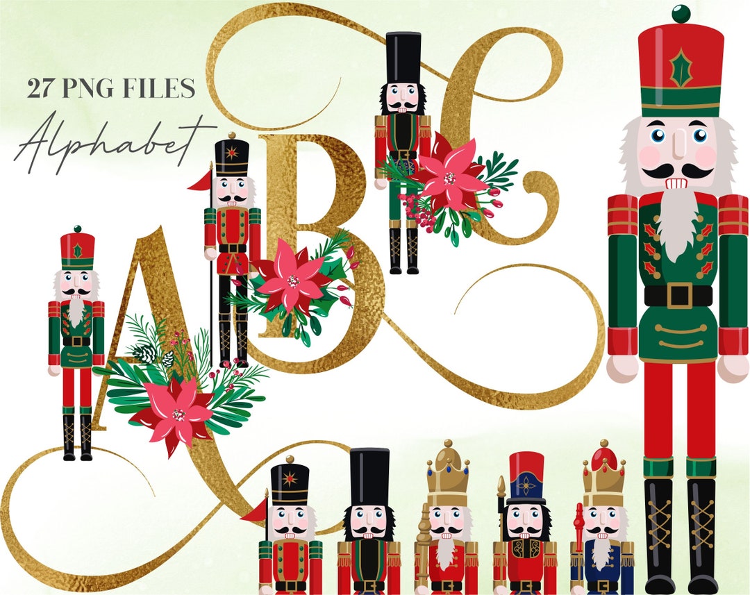 Christmas Nutcracker Alphabet PNG, Nutcracker Letters, Clip Art ...