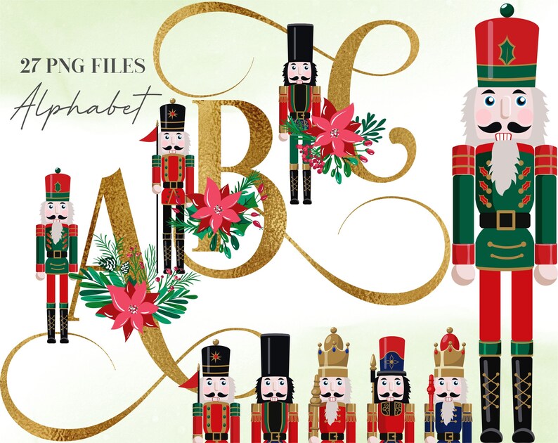 Christmas Nutcracker Alphabet PNG, Nutcracker Letters, Clip Art ...