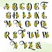 Watercolor Flowers Alphabet PNG, Black Yellow Floral Clip Art ...