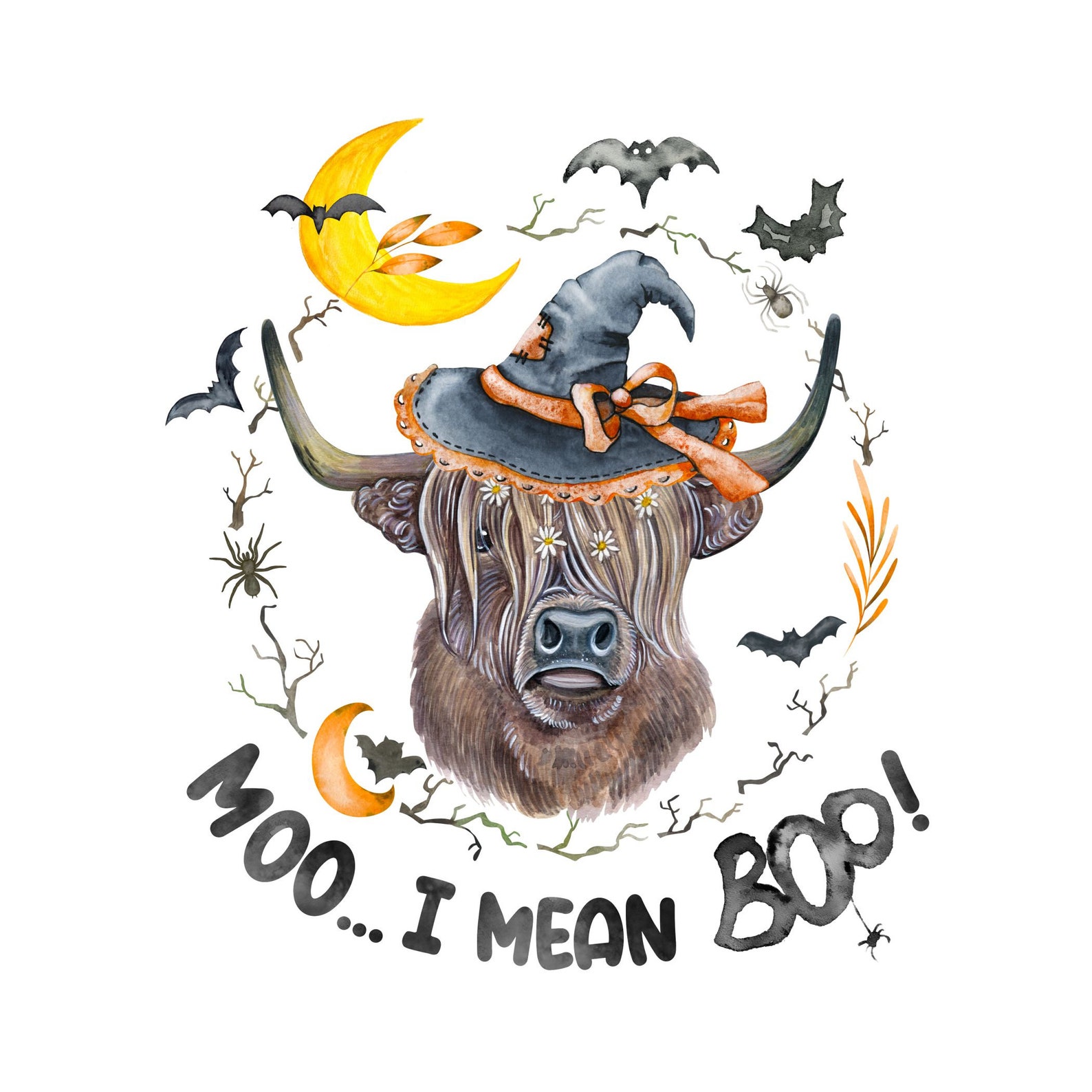 Moo... I Mean Boo Halloween Cow PNG PNG Halloween - Etsy