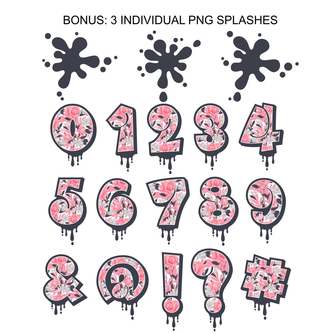 Graffiti Spring Floral Alphabet PNG, Alpha Pack, Doodle Flowers, Doodle ...