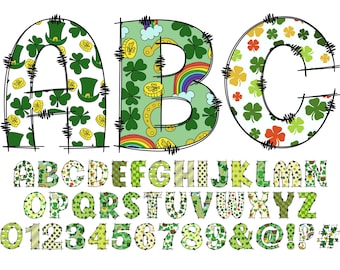 St Patrick's Day Letters PNG Shamrock Alphabet Clip Art | Etsy