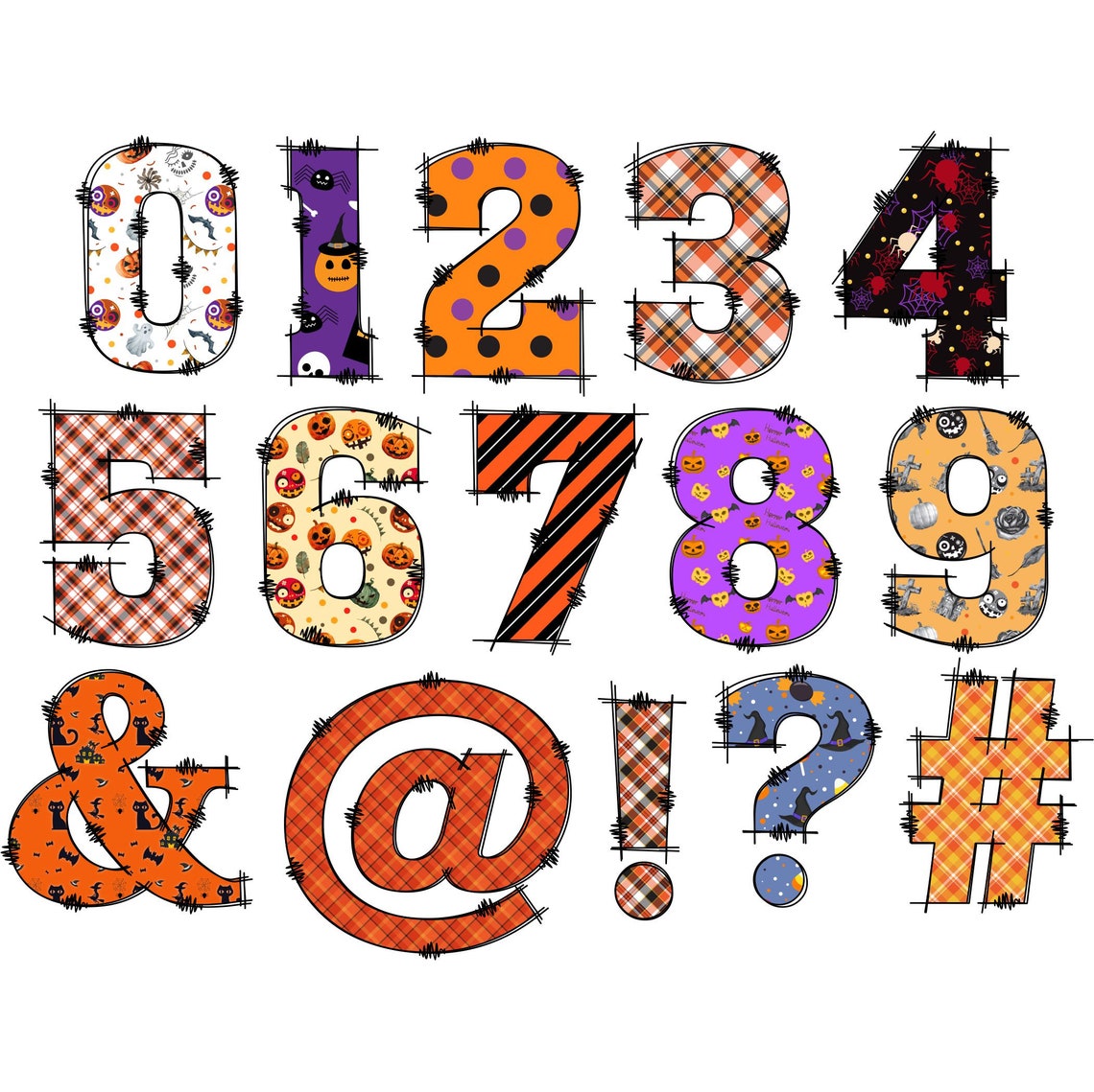 Halloween Clipart Alphabet PNG Doodle Alphabet Clip Art | Etsy