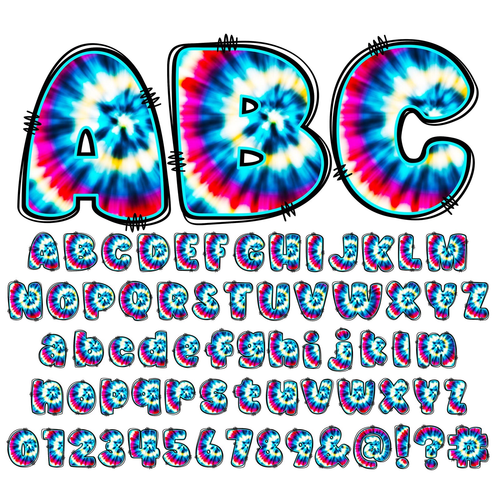 Tie Dye Alphabet PNG, Doodle Alphabet Clip Art, transparente PNG ...