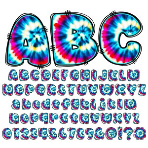 Tie Dye Alphabet PNG, Doodle Alphabet Clip Art, Transparent PNG, Doodle ...