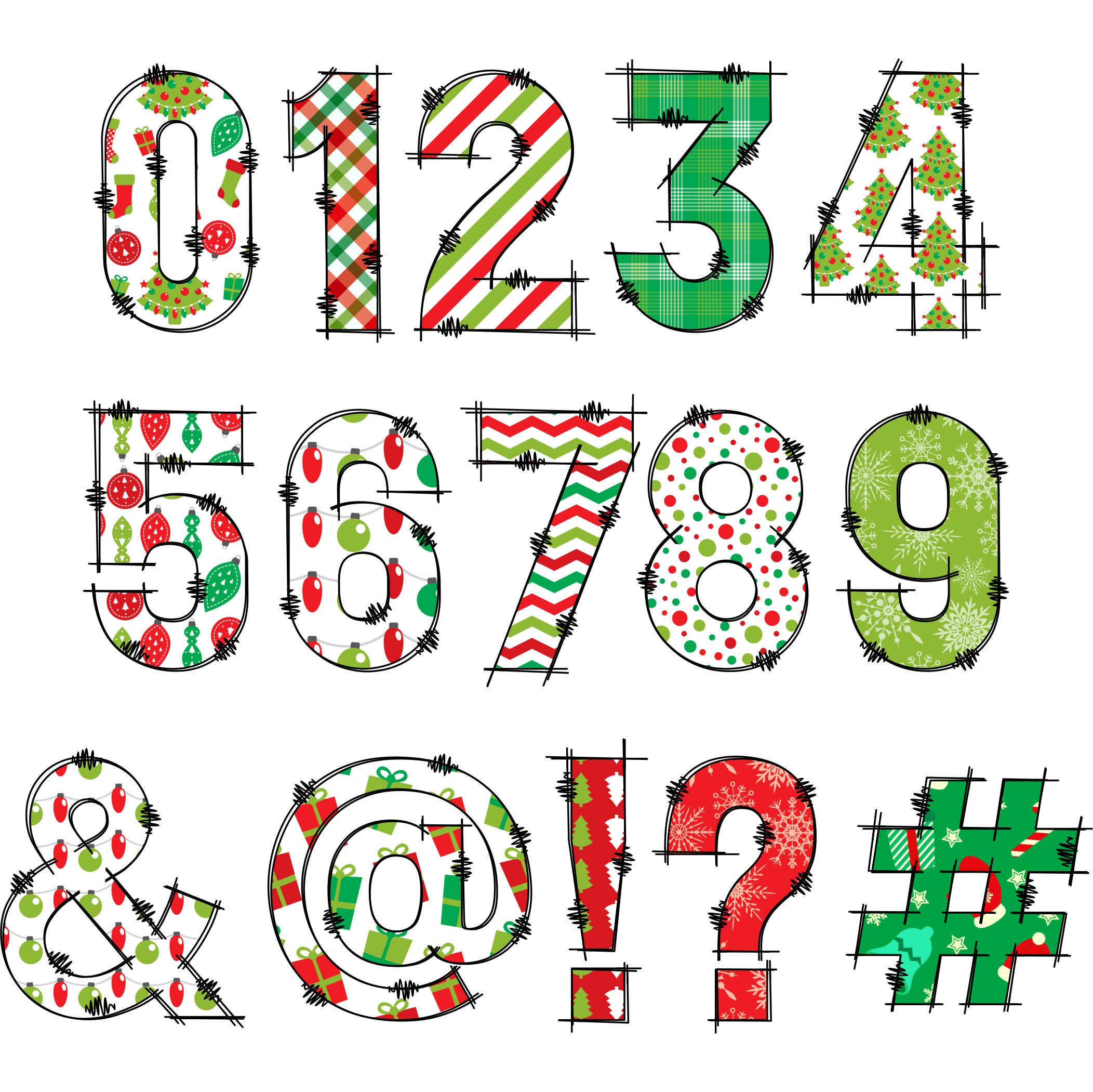 Christmas Clipart Letters PNG Wrapping Paper Alphabet Clip | Etsy