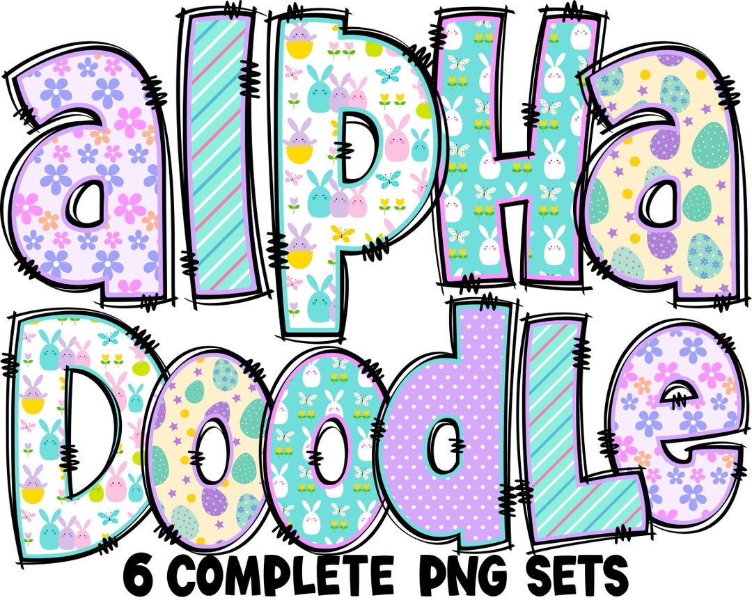 Easter Alphabet PNG, Easter Letters, Easter Doodle, Easter Eggs, Alpha ...