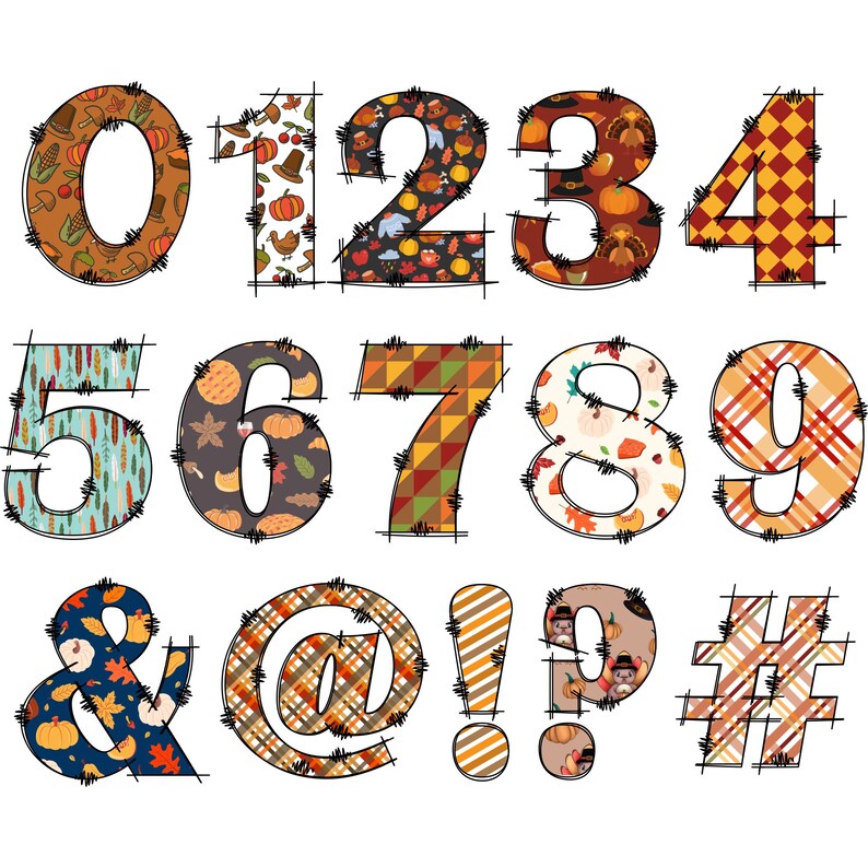 Thanksgiving Clipart Alphabet PNG Watercolor Clip Art | Etsy