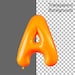 Orange Balloon PNG Letters, Transparent Background, Balloon Alphabet ...