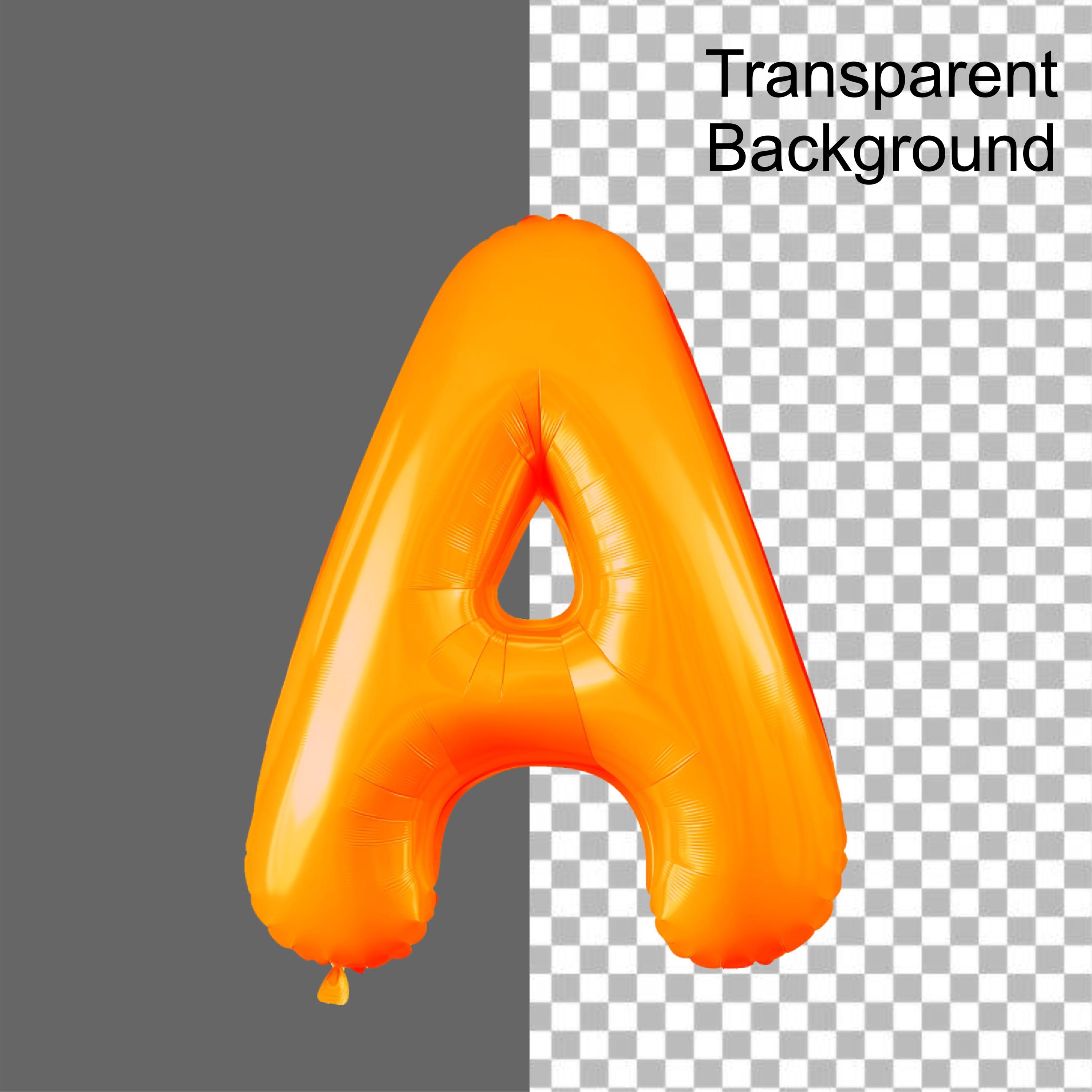 Orange Balloon PNG Letters, Transparent Background, Balloon Alphabet ...