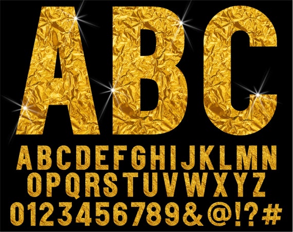 PNG Gold Leaf Letters Sparkle Clip Art Letters Alphabet | Etsy