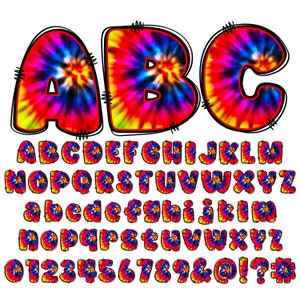Tie Dye Alphabet PNG, Doodle Alphabet Clip Art, Transparent PNG, Doodle ...