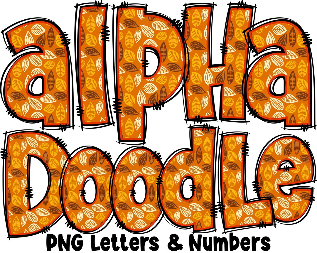 Fall Autumn Letters & Numbers PNG, Alpha Doodle, PNG Letters, Fall ...
