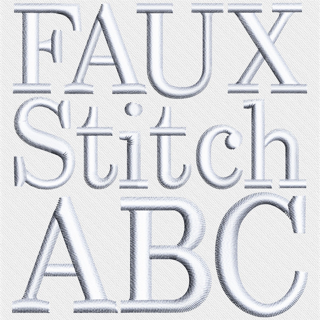 Faux Embroidery White Stitch, Alphabet PNG, Faux Stitch Letters, Alpha ...