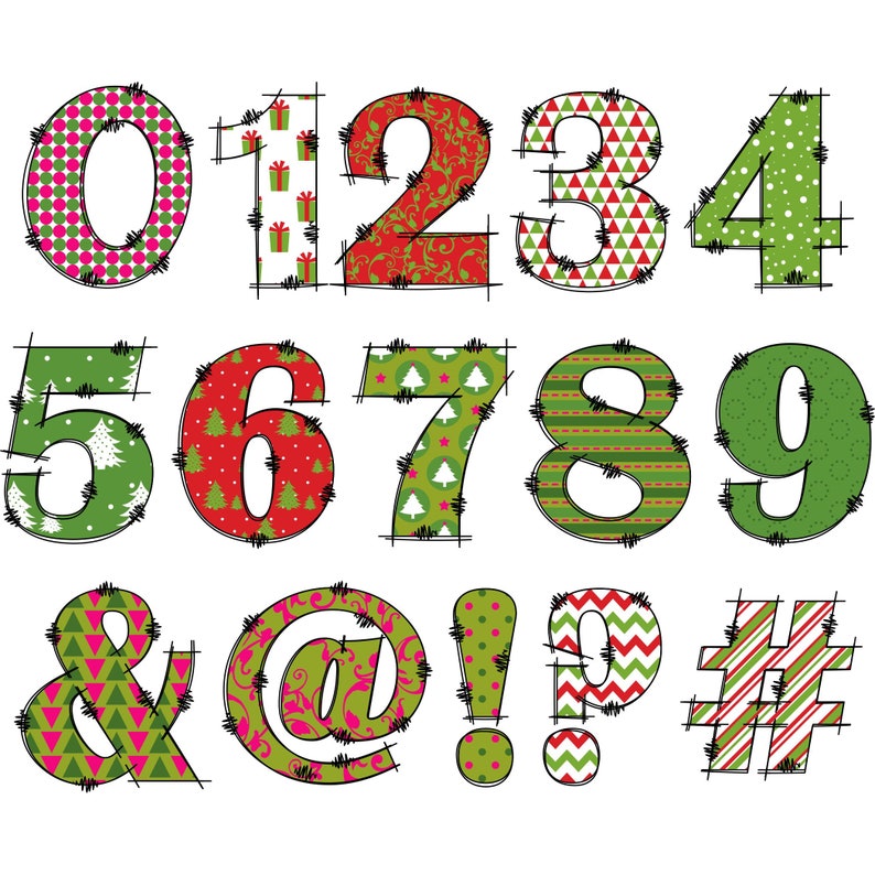 Christmas Clipart Letters PNG Pink Wrapping Paper Alphabet - Etsy