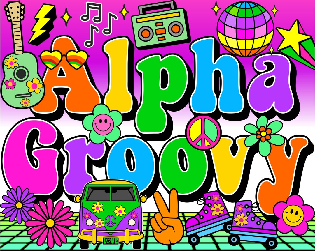 Groovy Alphabet PNG, Retro Boho Letters, Retro Doodle, Groovy Doodle ...