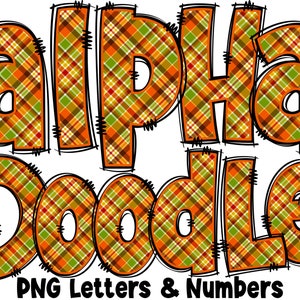Fall Autumn Letters & Numbers PNG, Alpha Doodle, PNG Letters, Fall Doodle, Doodle Letters ...
