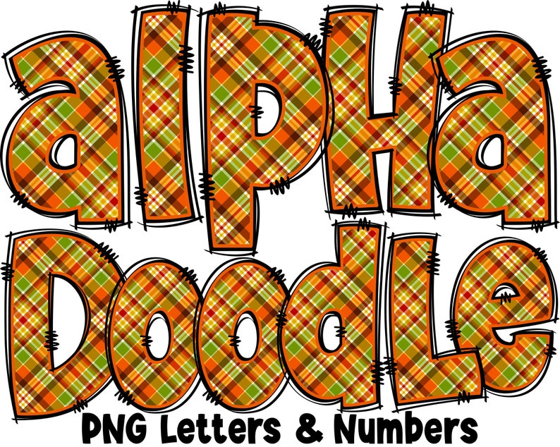 Fall Autumn Letters & Numbers PNG Alpha Doodle PNG Letters - Etsy