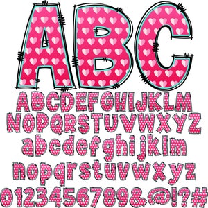 Valentine's Day Alphabet PNG, Valentines Letters, Valentines Doodle ...