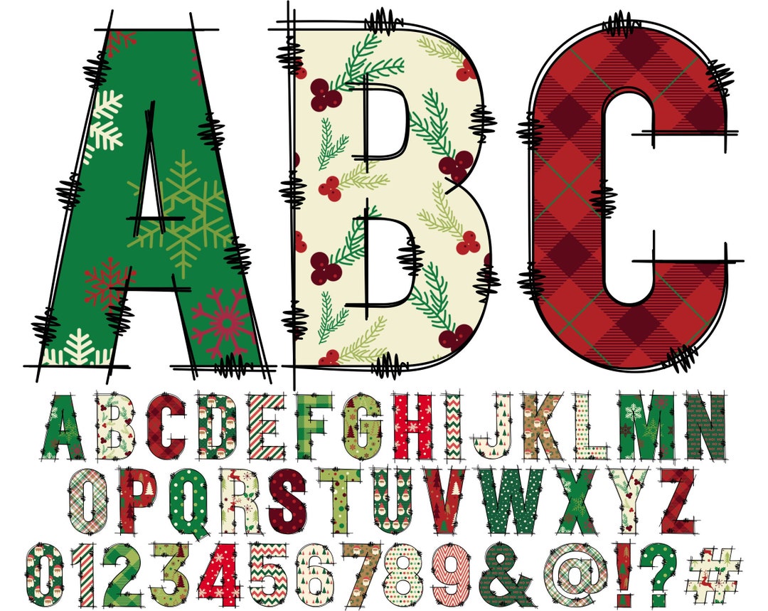 Christmas Clipart Letters PNG, Wrapping Paper Alphabet Clip Art, PNG ...