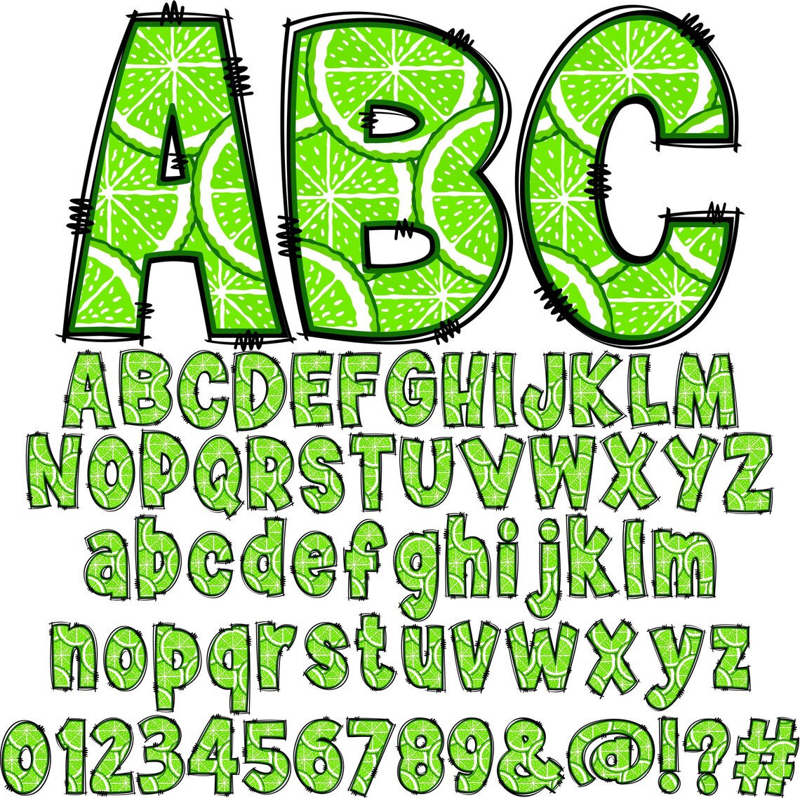 BUNDLE Fruit Alphabet PNG, Fruit Letters, Fruit Doodle, Alpha Doodle ...