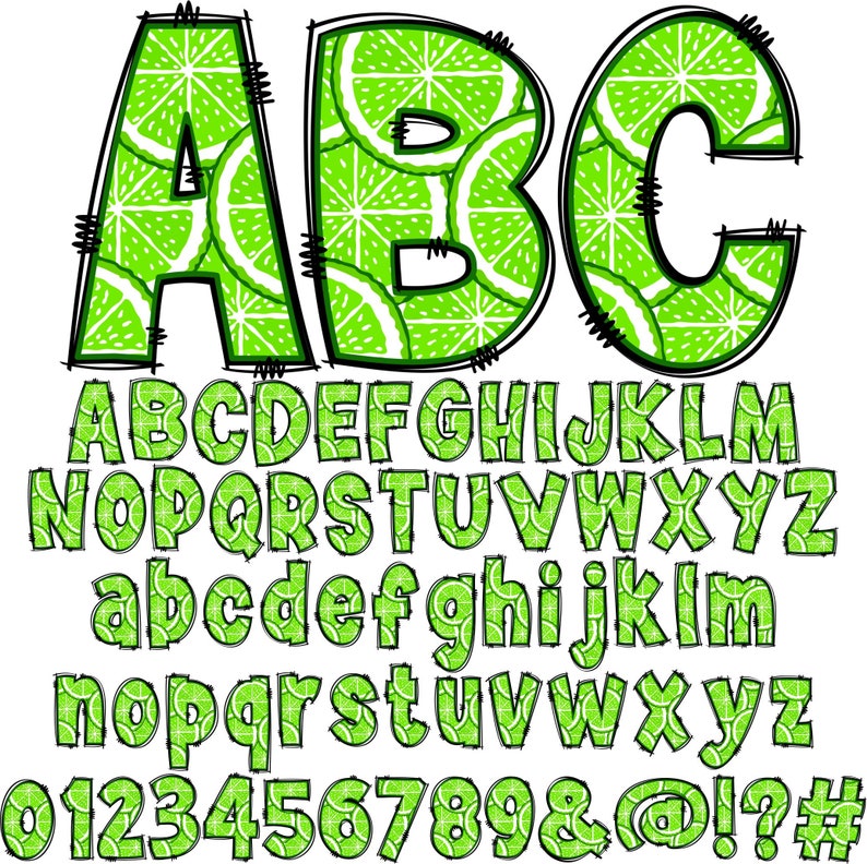 BUNDLE Fruit Alphabet PNG, Fruit Letters, Fruit Doodle, Alpha Doodle ...