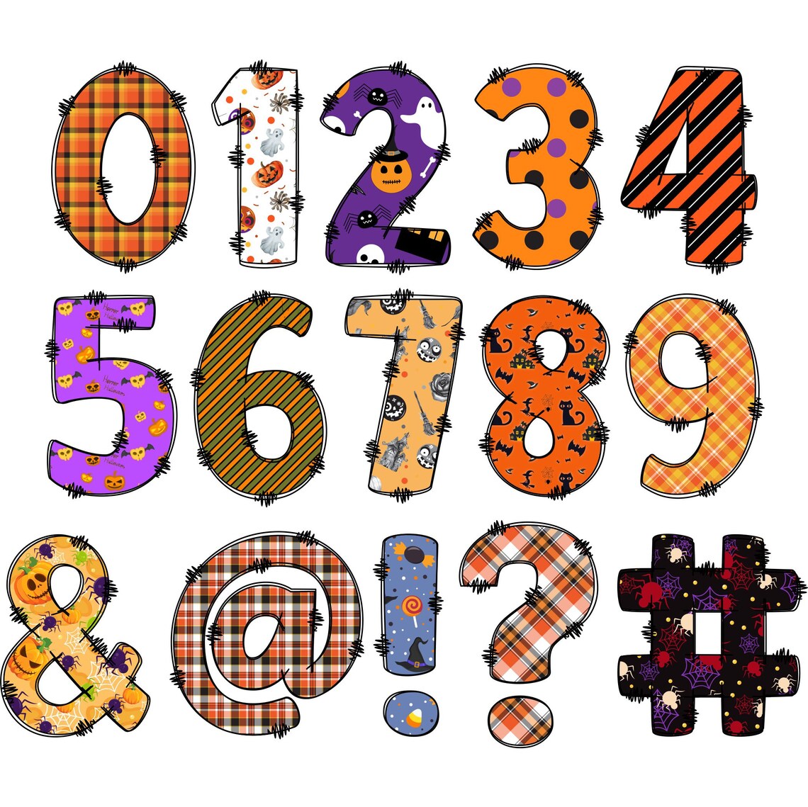 Halloween Clipart Alphabet PNG Doodle Alphabet Clip Art - Etsy