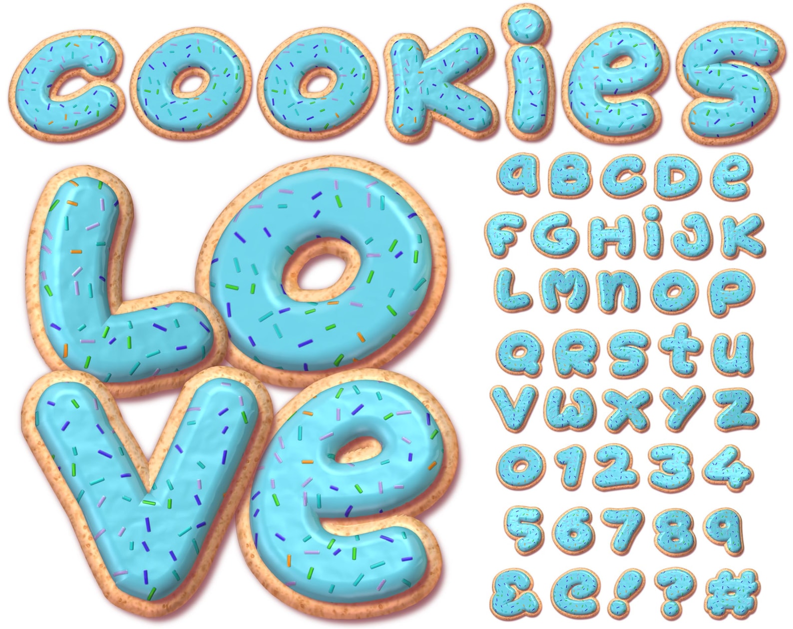 Cookies 3D Letters PNG Cookies Alphabet Clip Art PNG Candy | Etsy