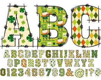 St Patrick's Day Letters PNG Shamrock Alphabet Clip Art | Etsy