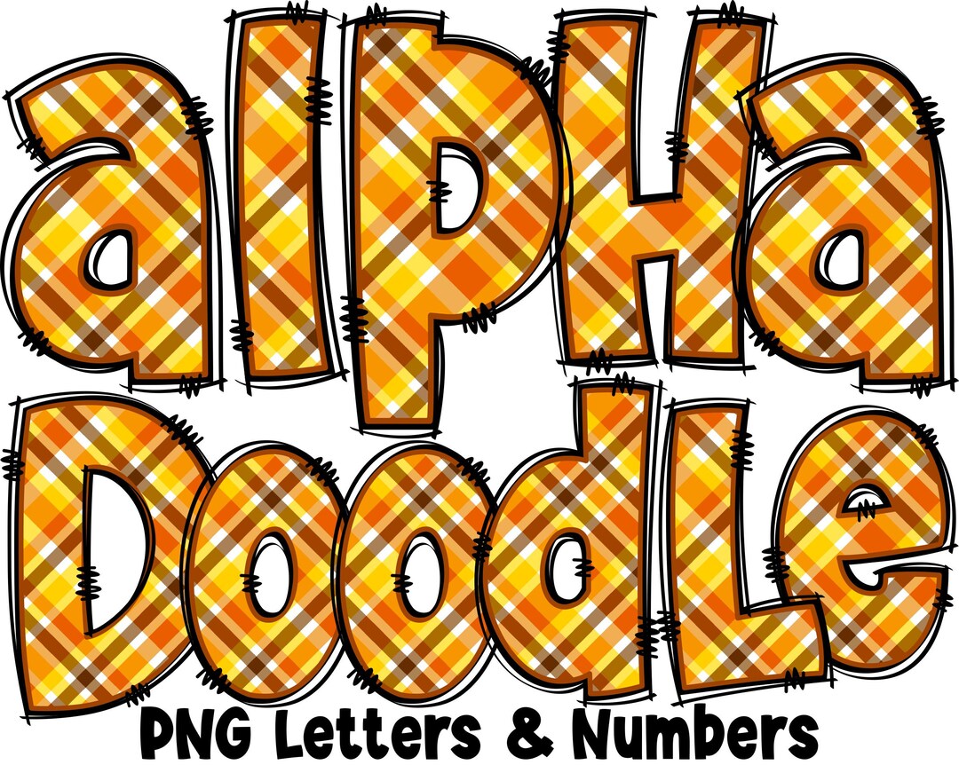 Fall Autumn Letters & Numbers PNG, Alpha Doodle, PNG Letters, Fall ...