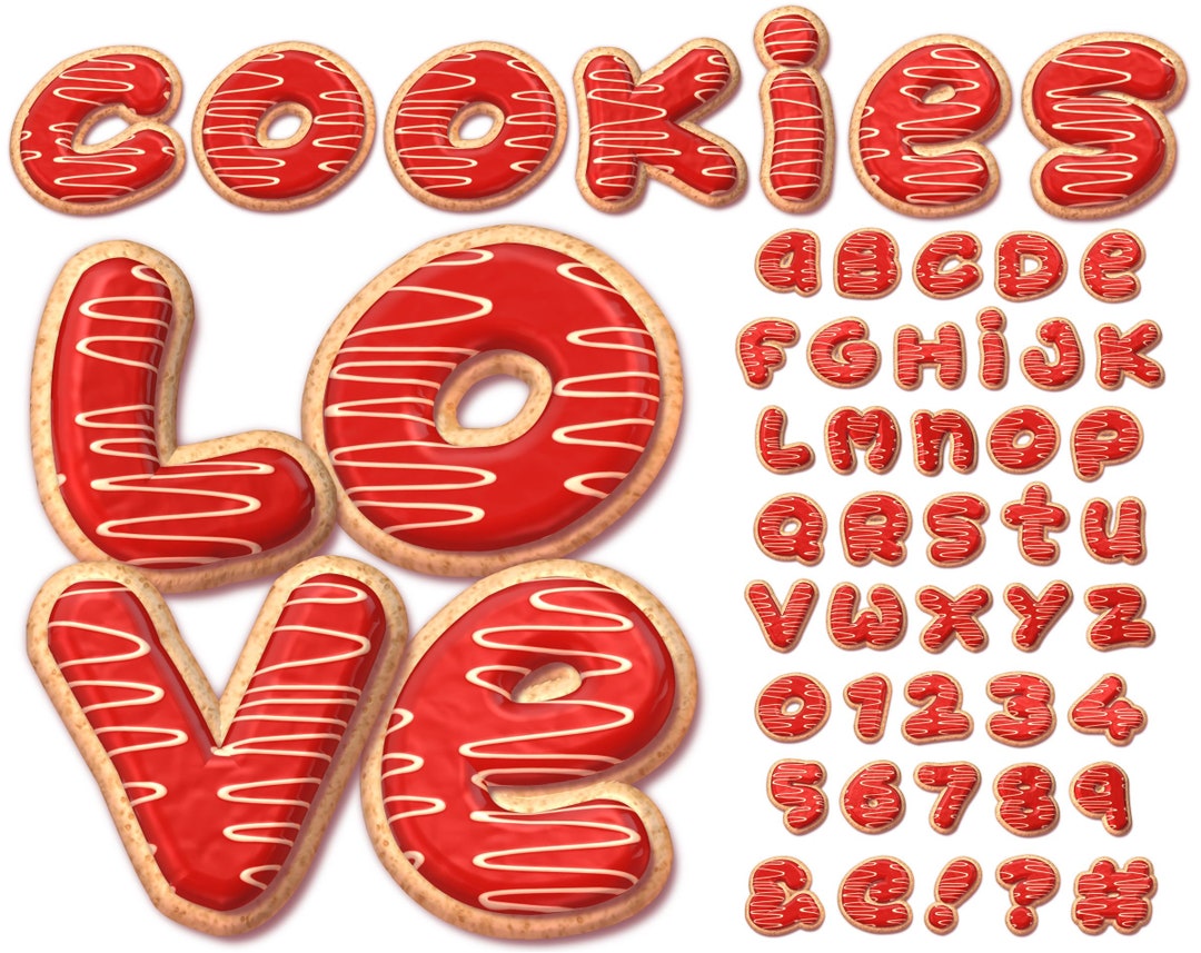 Cookies 3D Letters PNG, Cookies Alphabet Clip Art, PNG, Candy Letters ...